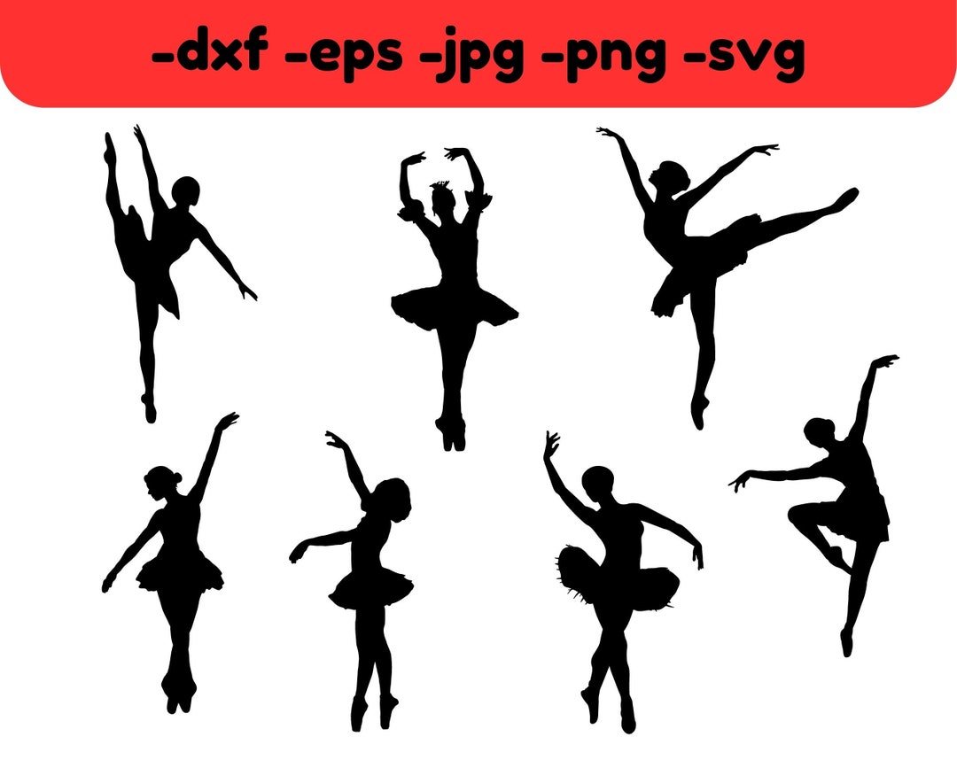 Ballerina Dancer Drawing Vector Decal Svg Dxf Png Eps Jpg Clipart Die ...