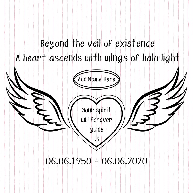 Halo and Angel Wings Svg Dxf Digital Download, Heart With Wings Svg Png ...