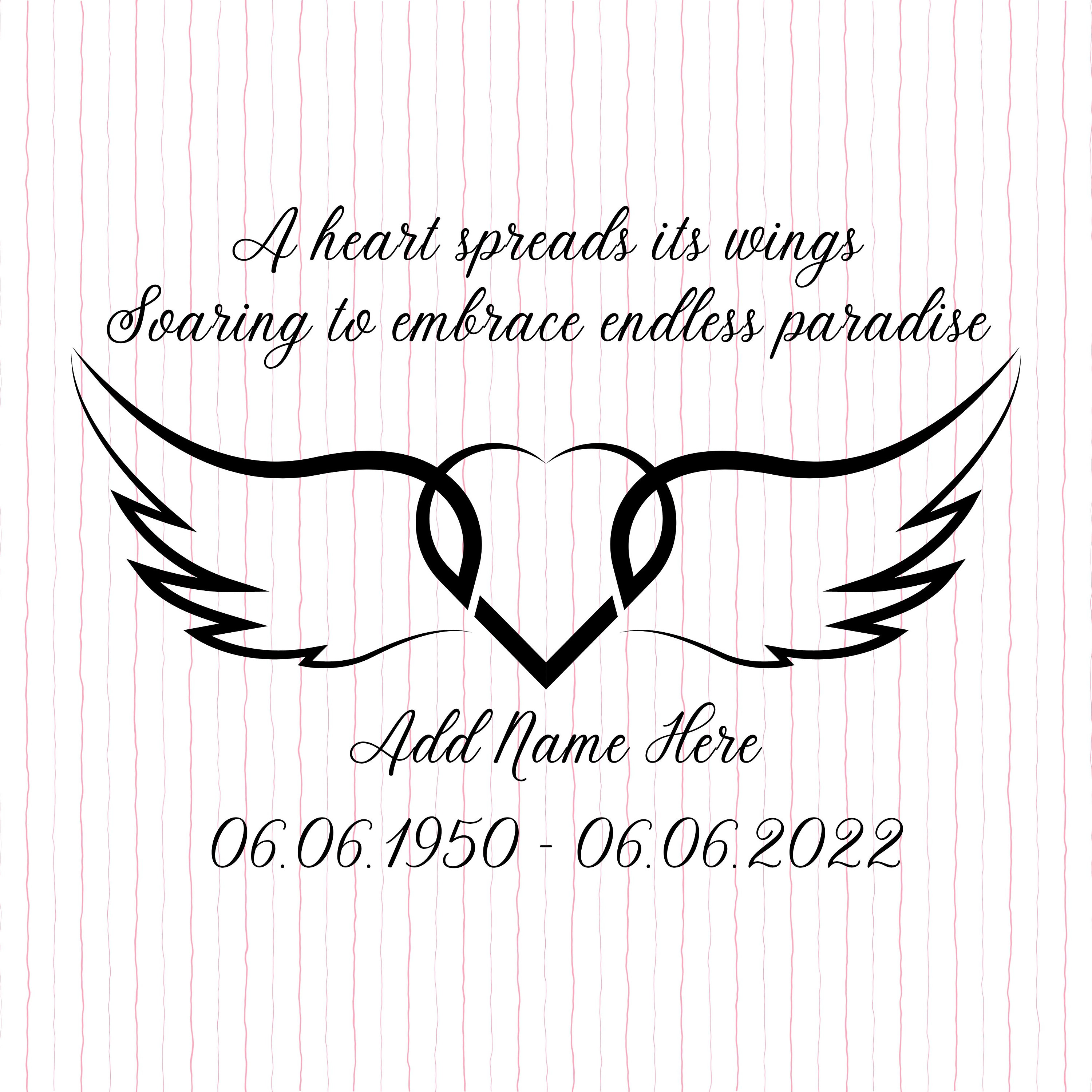 Memorial Wings Heart Svg Jpg Png Dxf Eps Download, Angel Wing Vector ...