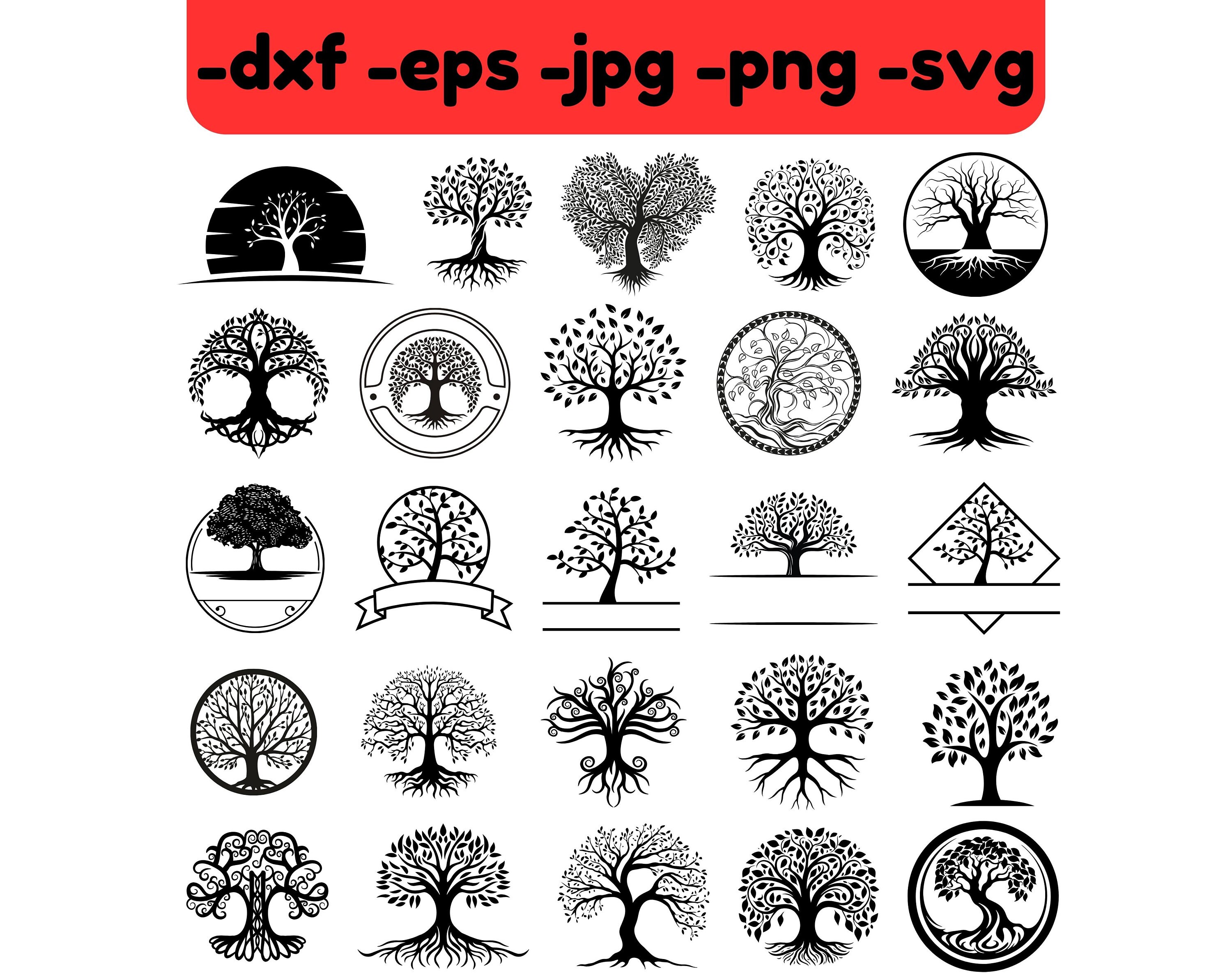 Family Tree 25 Svg Bundle, Tree Roots Svg, Tree With Roots Svg, Our ...