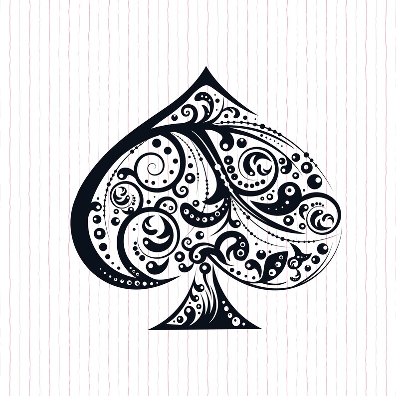 Playing Card Suits Svg Dxf Digital Download, Clups Hearts Diamonds ...