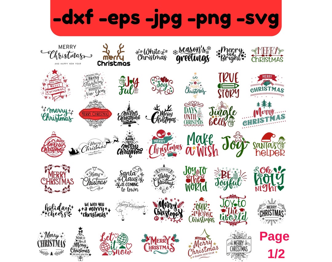 Christmas SVG Bundle: Holiday Quotes & Clip Art (digital Download) - Etsy