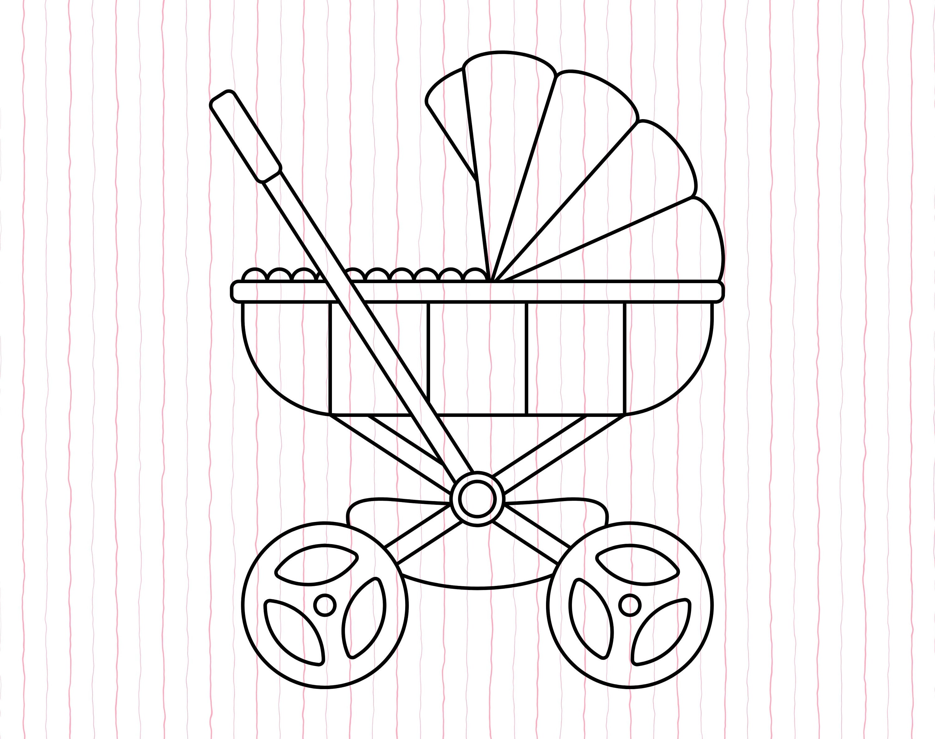 Baby Stroller 30 Svg Bundle, Baby Carriage Svg, Baby Pram Svg for ...