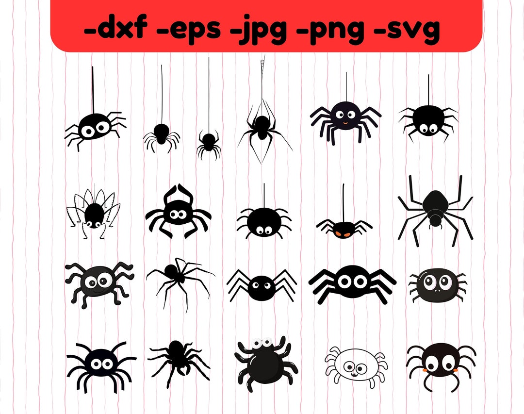 Halloween Spider Svg Dxf Eps Jpg Png 21 Bundle Instant Download, Spider ...