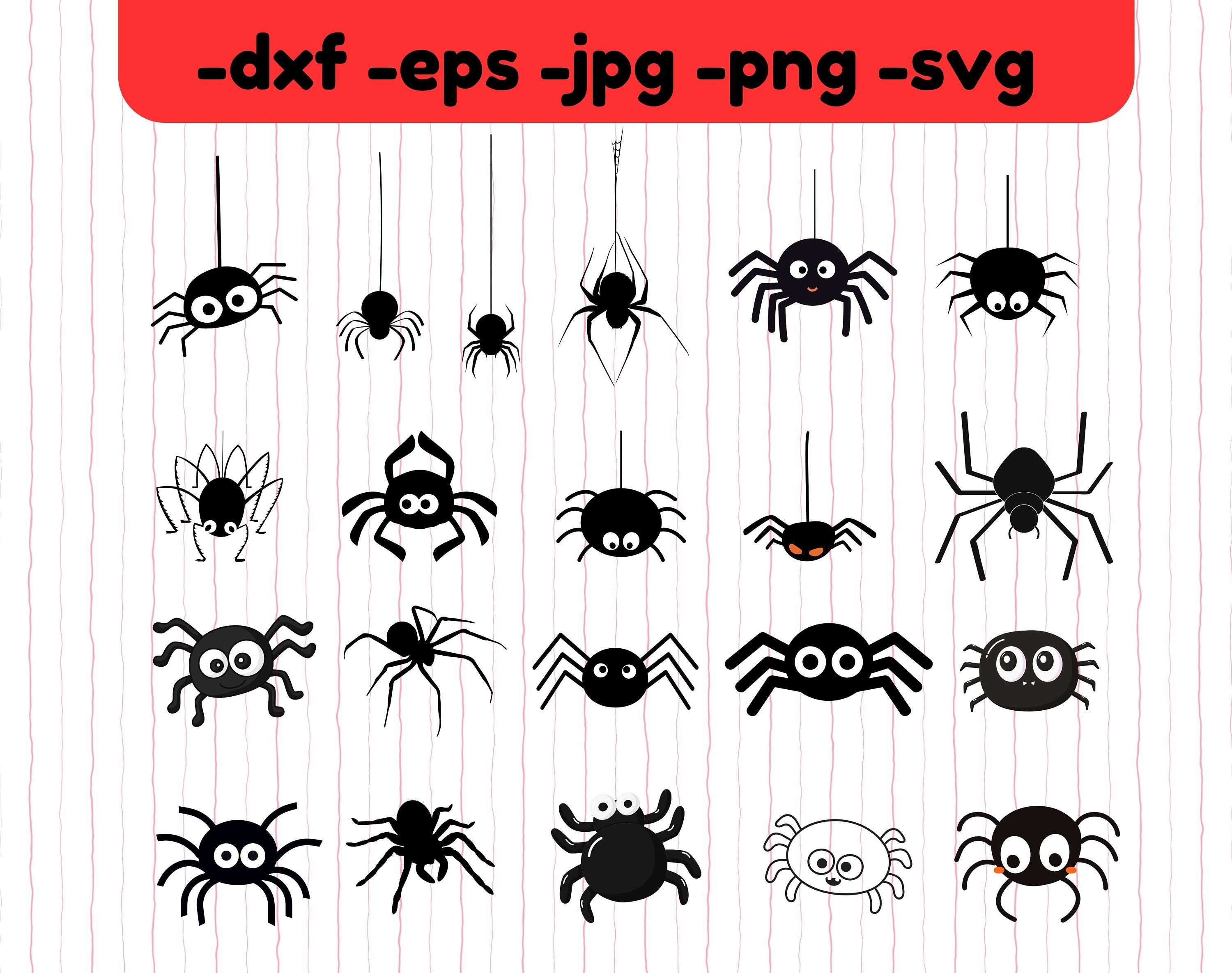 Halloween Spider Svg Dxf Eps Jpg Png 21 Bundle Instant Download, Spider ...