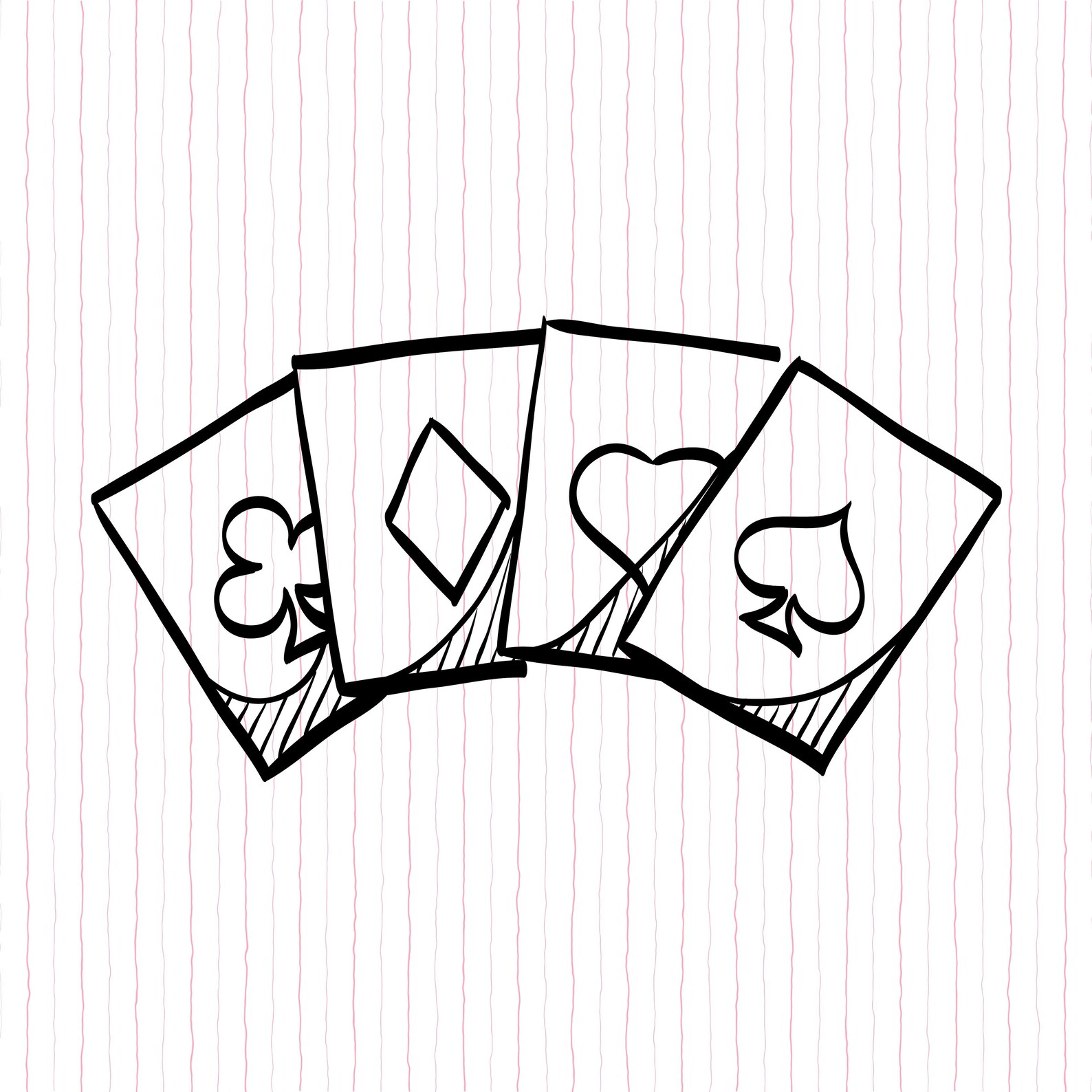 Playing Card Suits Svg Dxf Digital Download, Clups Hearts Diamonds ...