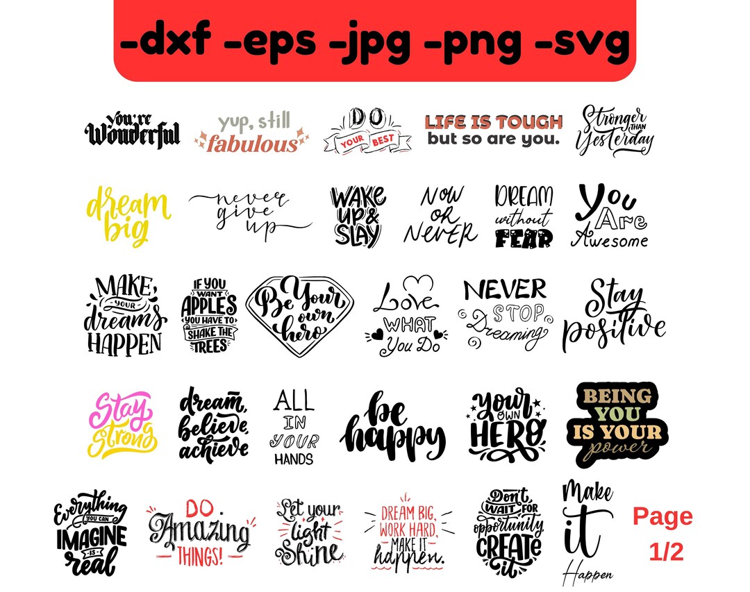 Affirmations Quotes Svg 67 Bundle Inspirational Svg - Etsy