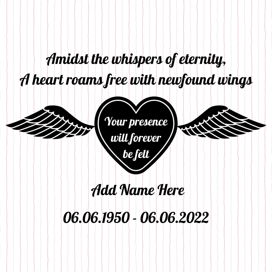 Memory Angel Wings Vector Digital Download Svg Png Dxf Loved - Etsy
