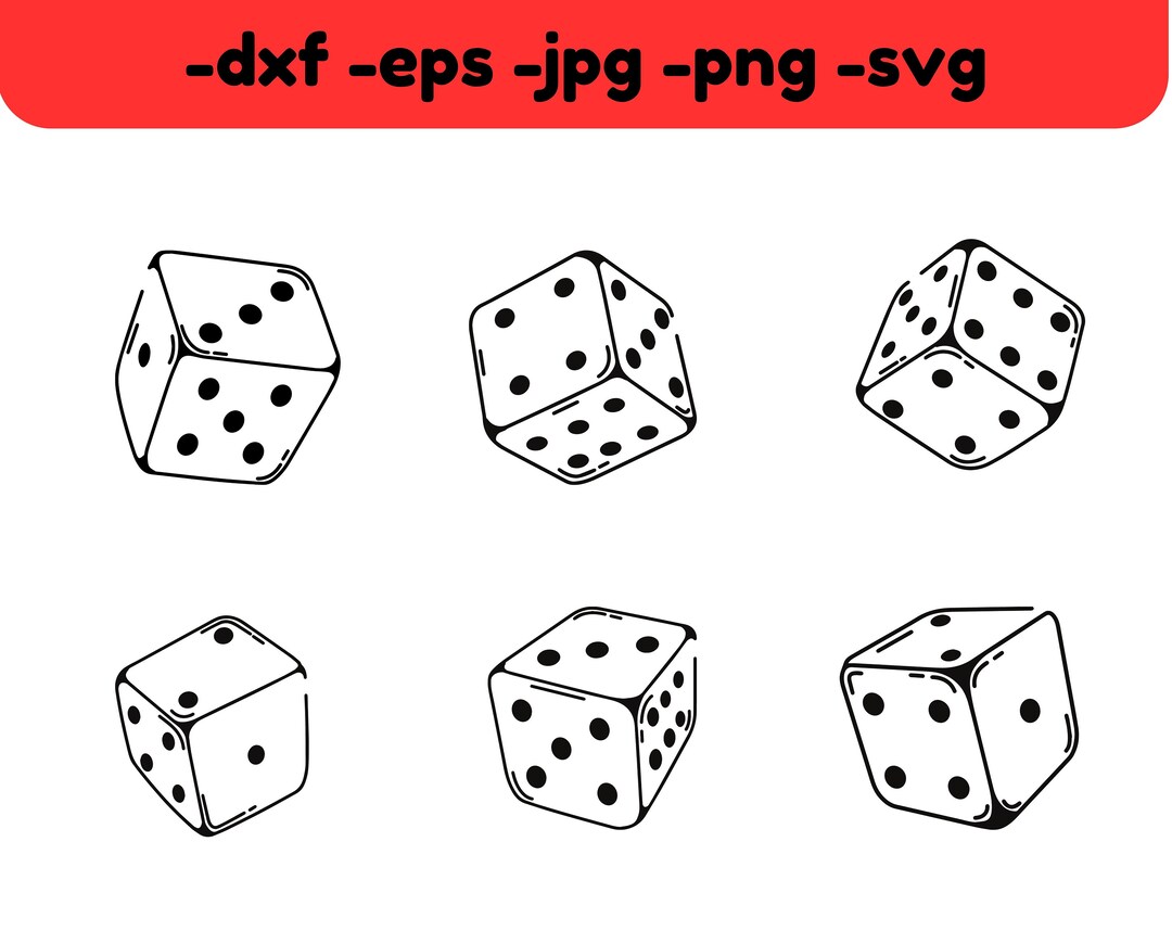 Dice Vector Clip Art Svg Png Eps Png Dxf Digital Download, Cutfile ...