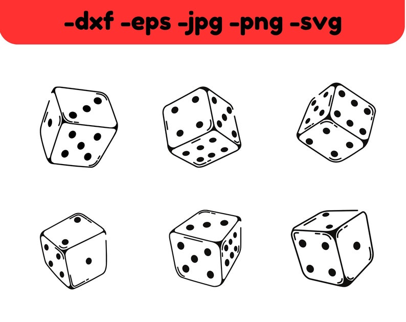 Dice Vector Clip Art Svg Png Eps Png Dxf Digital Download, Cutfile ...