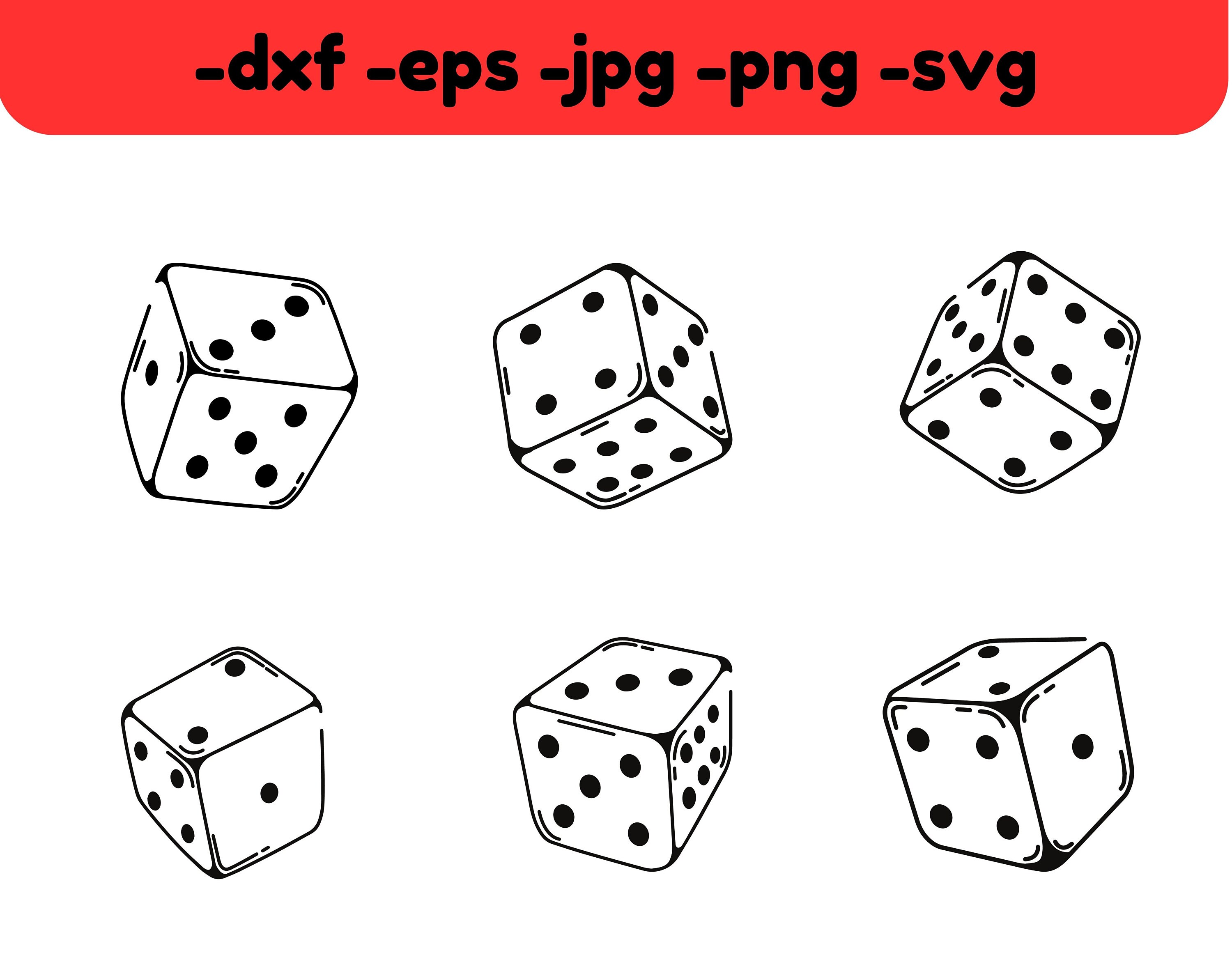 Dice Vector Clip Art Svg Png Eps Png Dxf Digital Download, Cutfile ...