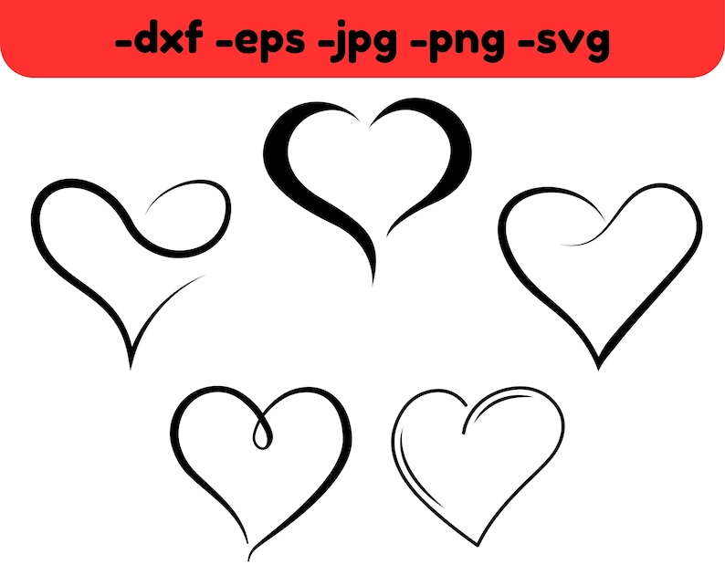 Open Heart Svg Png Dxf Jpg Eps Clip Art Cut Files for Cricut Silhoutte ...