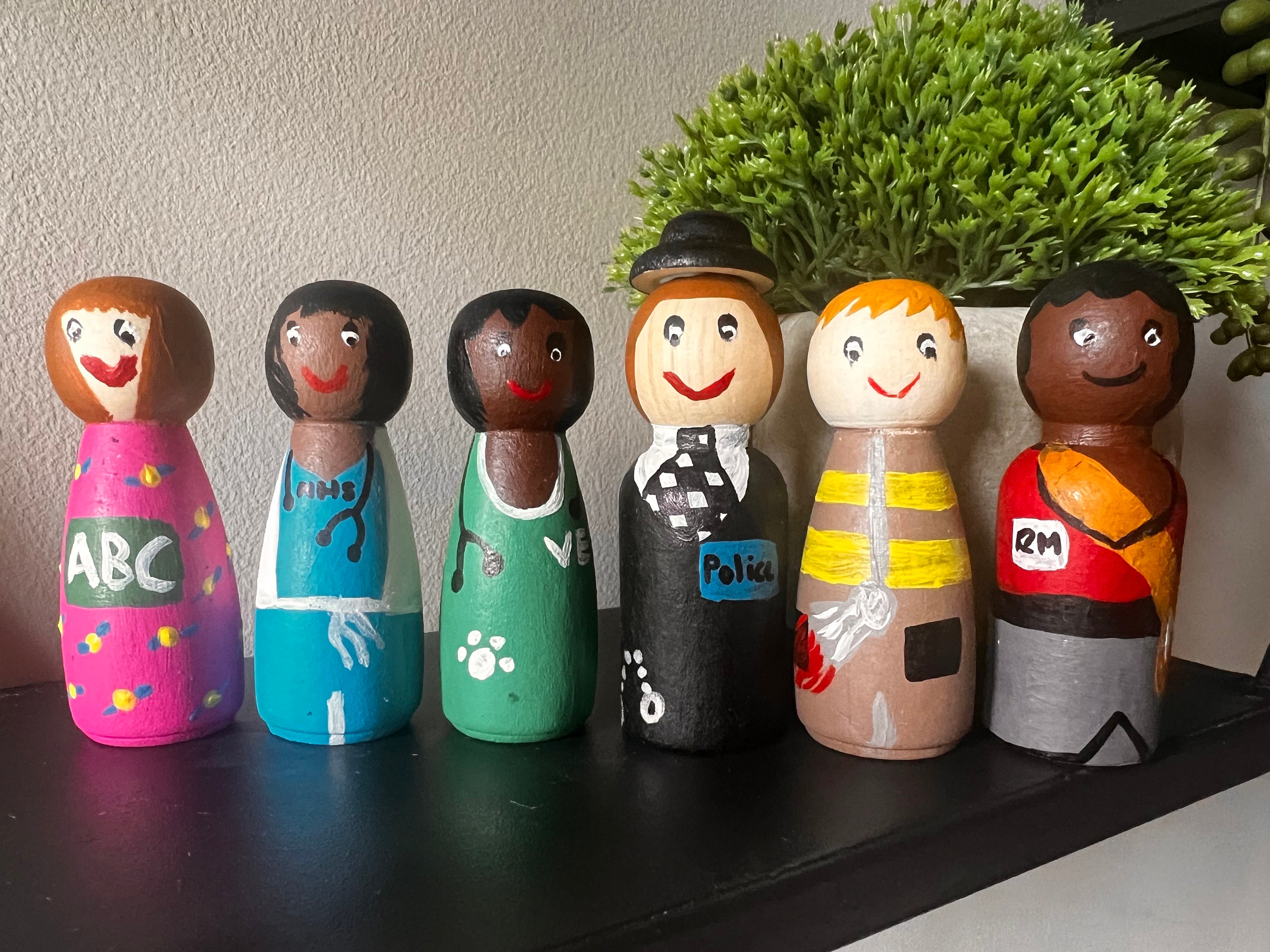 EYFS People Who Help Us Themed Wooden Peg Doll Set Early Years Resource ...