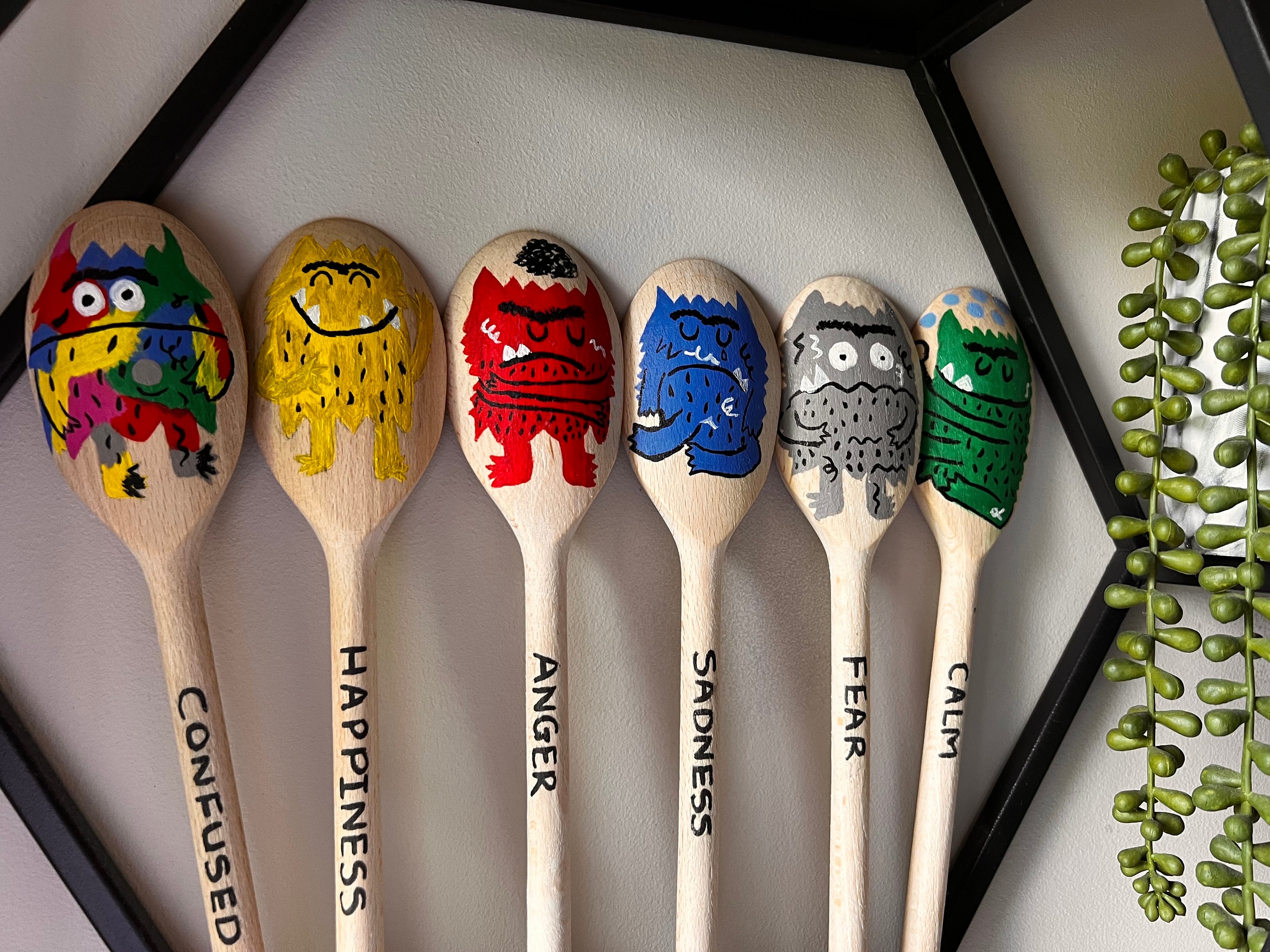 The Colour Monster Wooden Spoons Hand Painted With 6 Colour Monsters ...