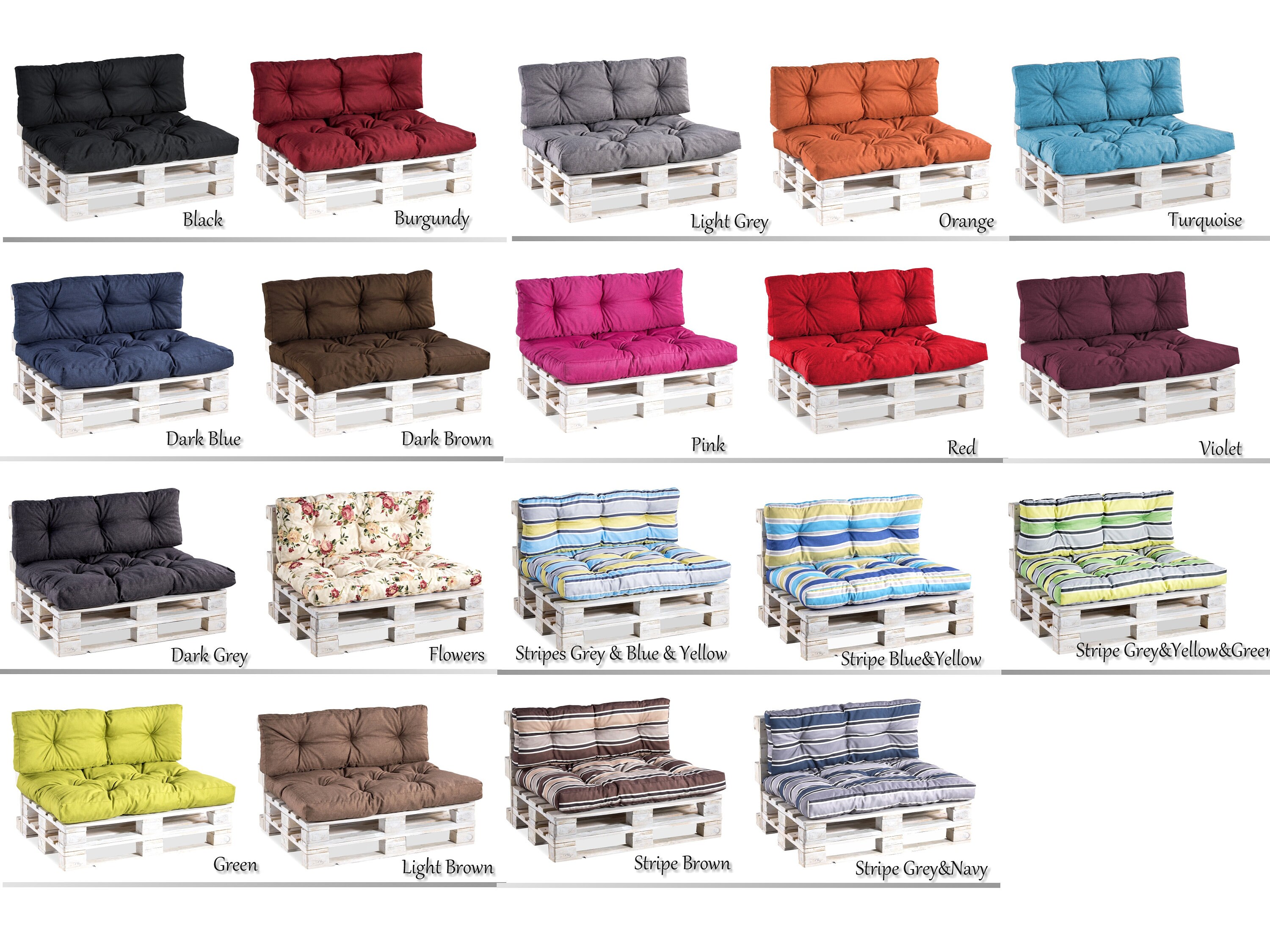 Tufted Pallet Cushion, Water Resistant Outdoor Seating, Custom Size ...