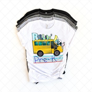 Rolling Into Pre-k PNG Boys Girls School Bus Sublimation - Etsy