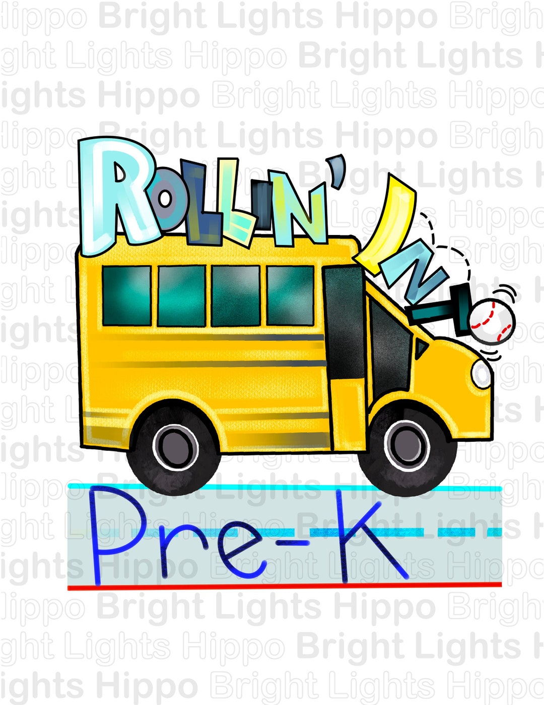 Rolling Into Pre-k PNG Boys Girls School Bus Sublimation - Etsy