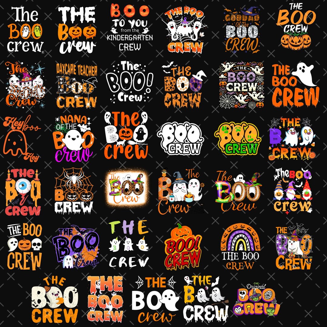 30+ Halloween the Boo Crew PNG, Cute Ghost Pumpkin Cousin Crew Shirt ...