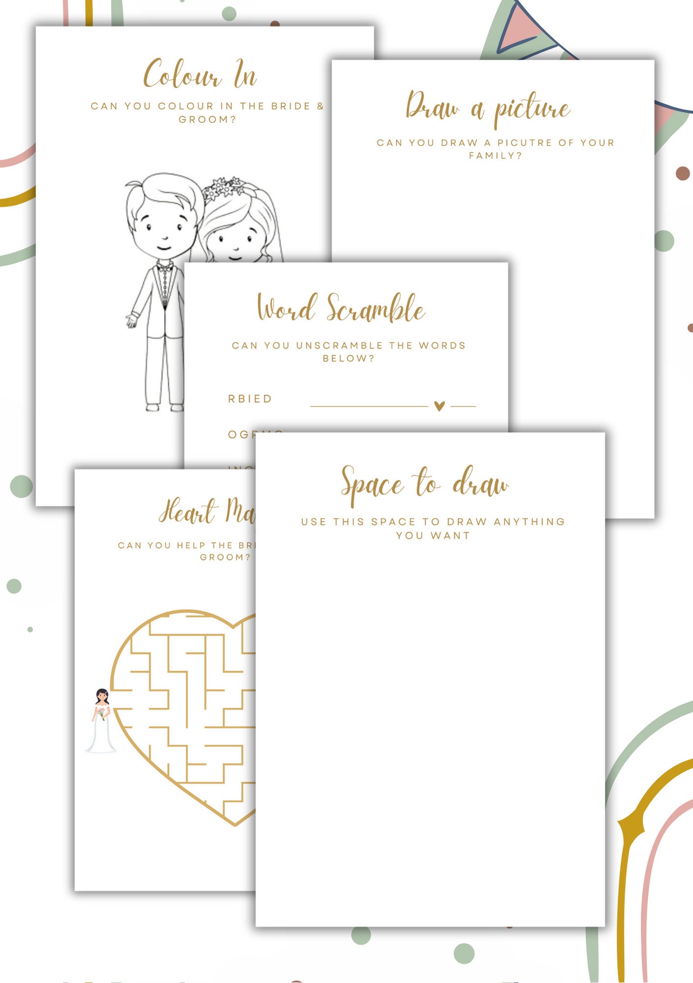 Kids Wedding Activity Pack Printable Wedding Activity Pack - Etsy