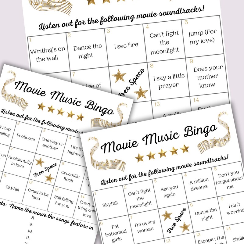 Music Bingo - Etsy