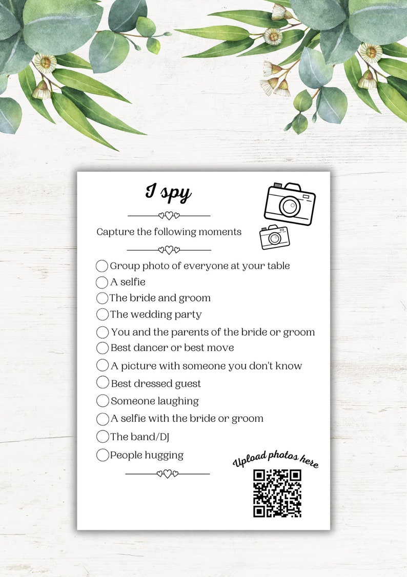 Personalised I Spy Wedding Game | Add a QR Code - Etsy