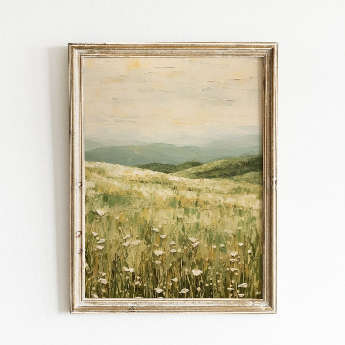 Abstract Wall Art Set of 2, Muted Green Landscape, Dark Green Wall Art ...