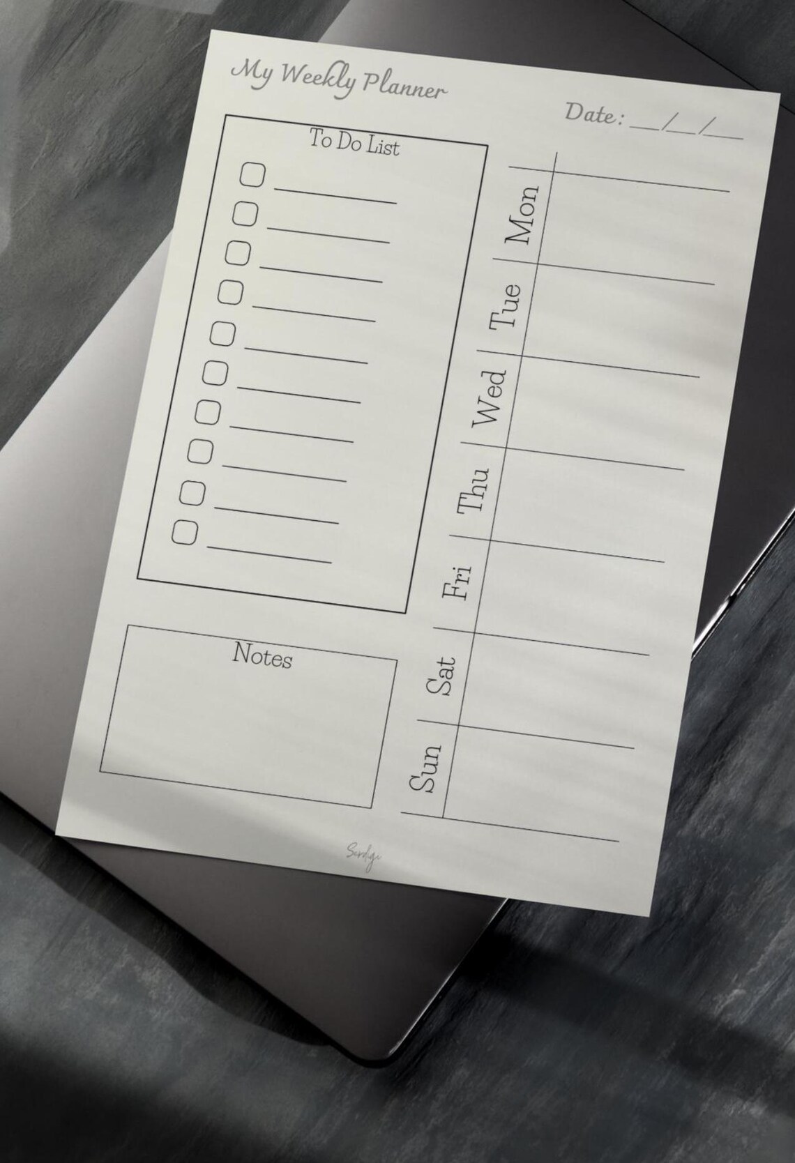 Weekly Planner Printable Landscape, Minimalist Weekly Schedule, My ...