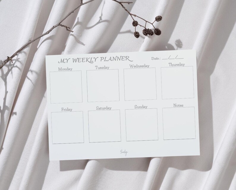 Weekly Planner Printable Landscape, Minimalist Weekly Schedule, My ...