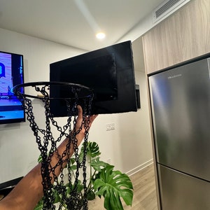 CB2 Inspired Black Leather-like Decorative Basketball Hoop - Etsy