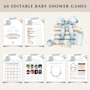Storybook Baby Shower Games Bundle, Blue Boy Book Themed Baby Shower ...
