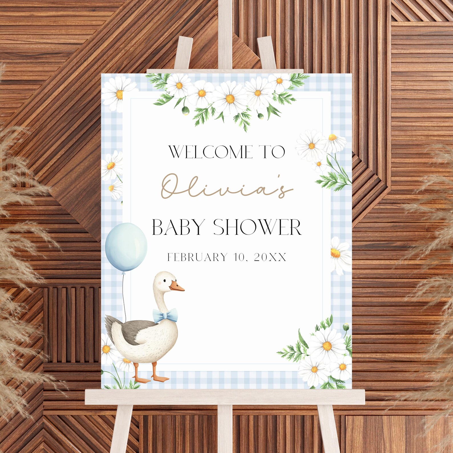 Silly Goose Boy Baby Shower Welcome Sign, Editable Spring Silly Goose ...