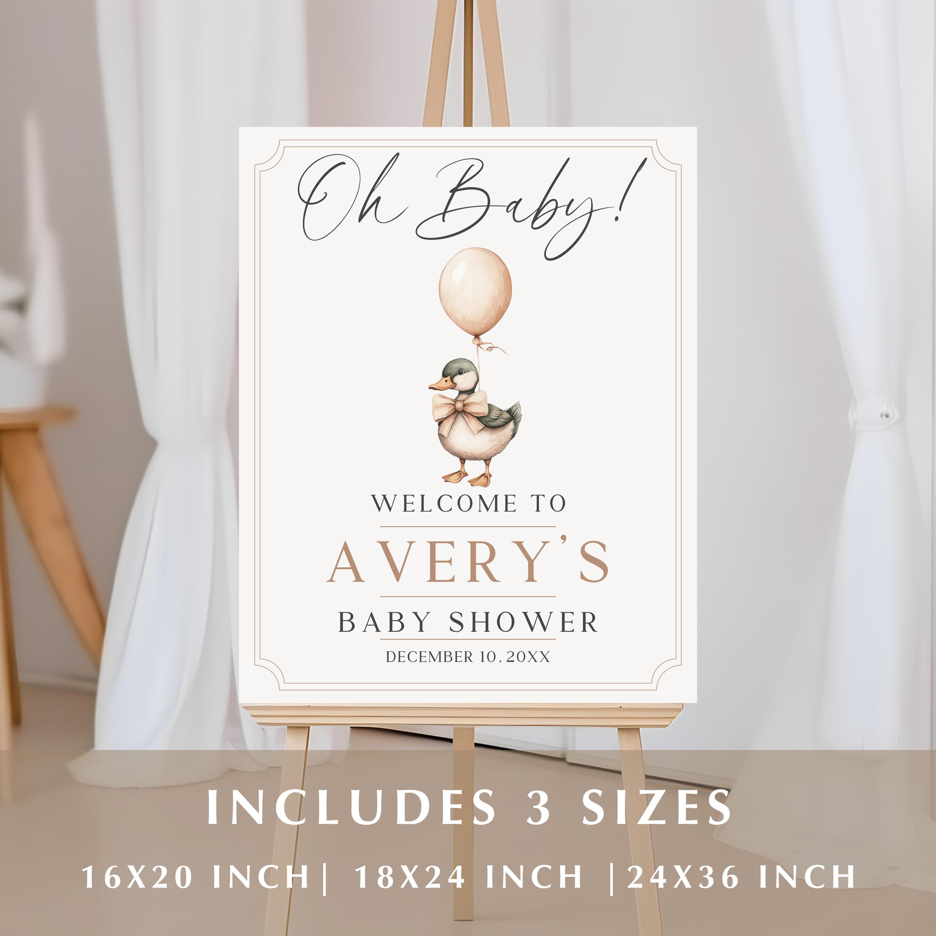 Mallard Duck Baby Shower Welcome Sign, Gender Neutral Boy Mallard Duck ...