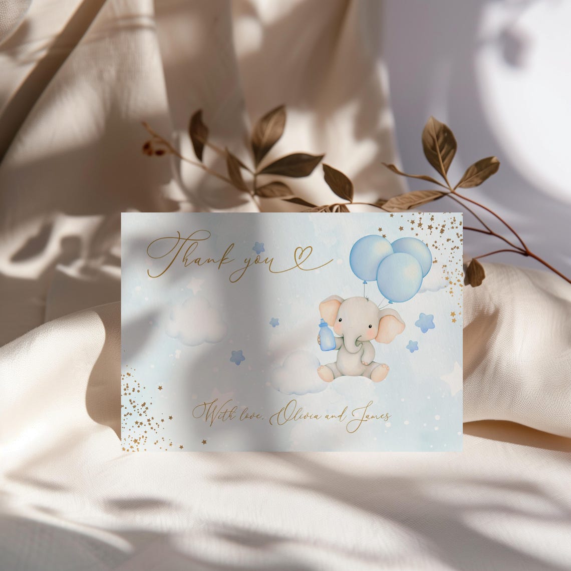 A Little Peanut Boy Baby Shower Invitation Bundle, Editable Elephant ...