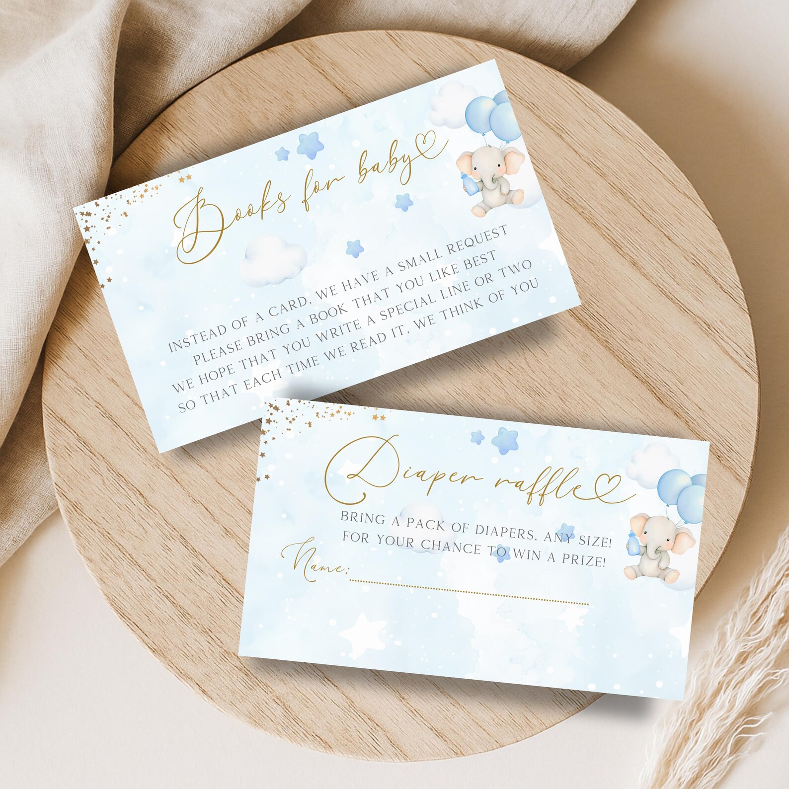 A Little Peanut Boy Baby Shower Invitation Bundle, Editable Elephant ...