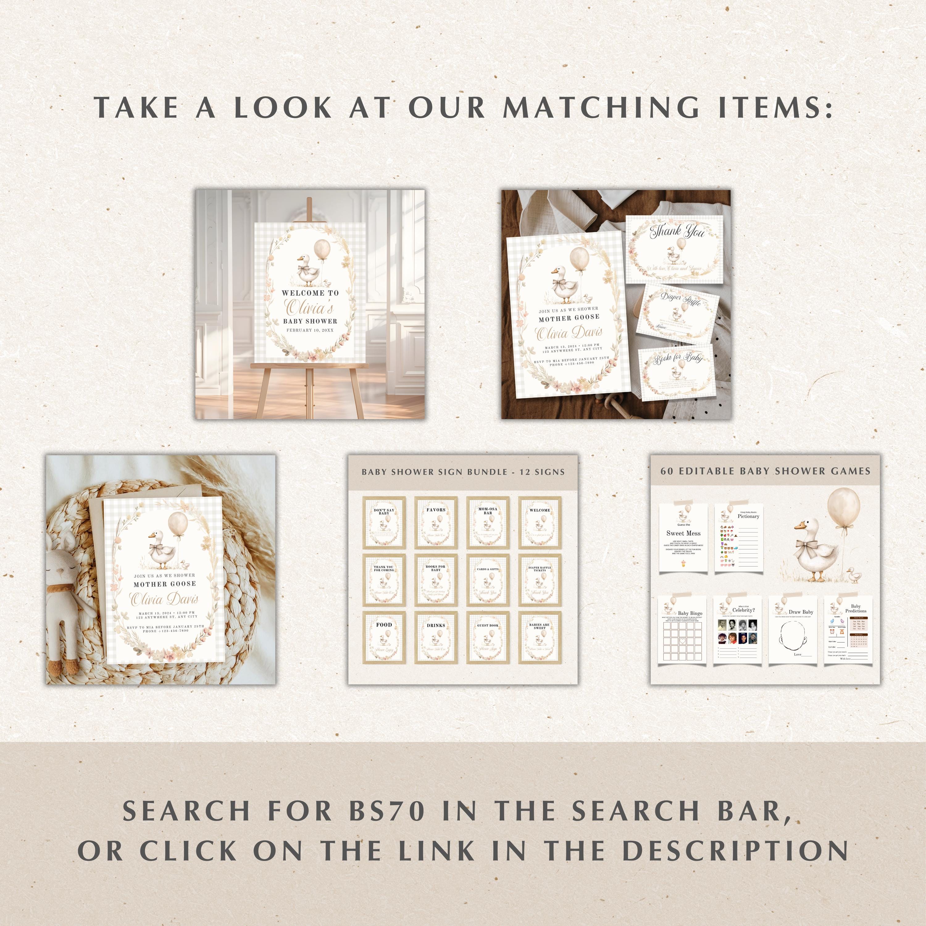 Mother Goose Baby Shower Table Signs Bundle, Gender Neutral Boy Girl ...