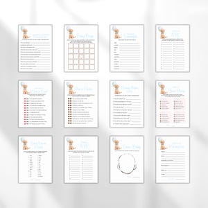 Puppy Baby Shower Games Bundle, Editable Golden Retreiver Boy Baby ...