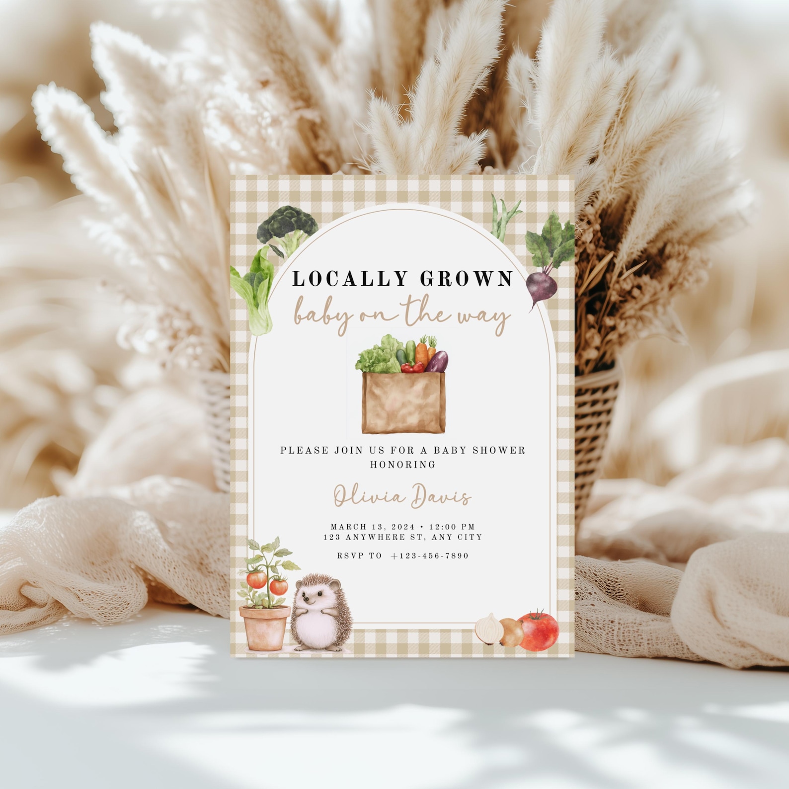 Locally Grown Baby Shower Invitation Bundle, Gender Neutral Farmers ...