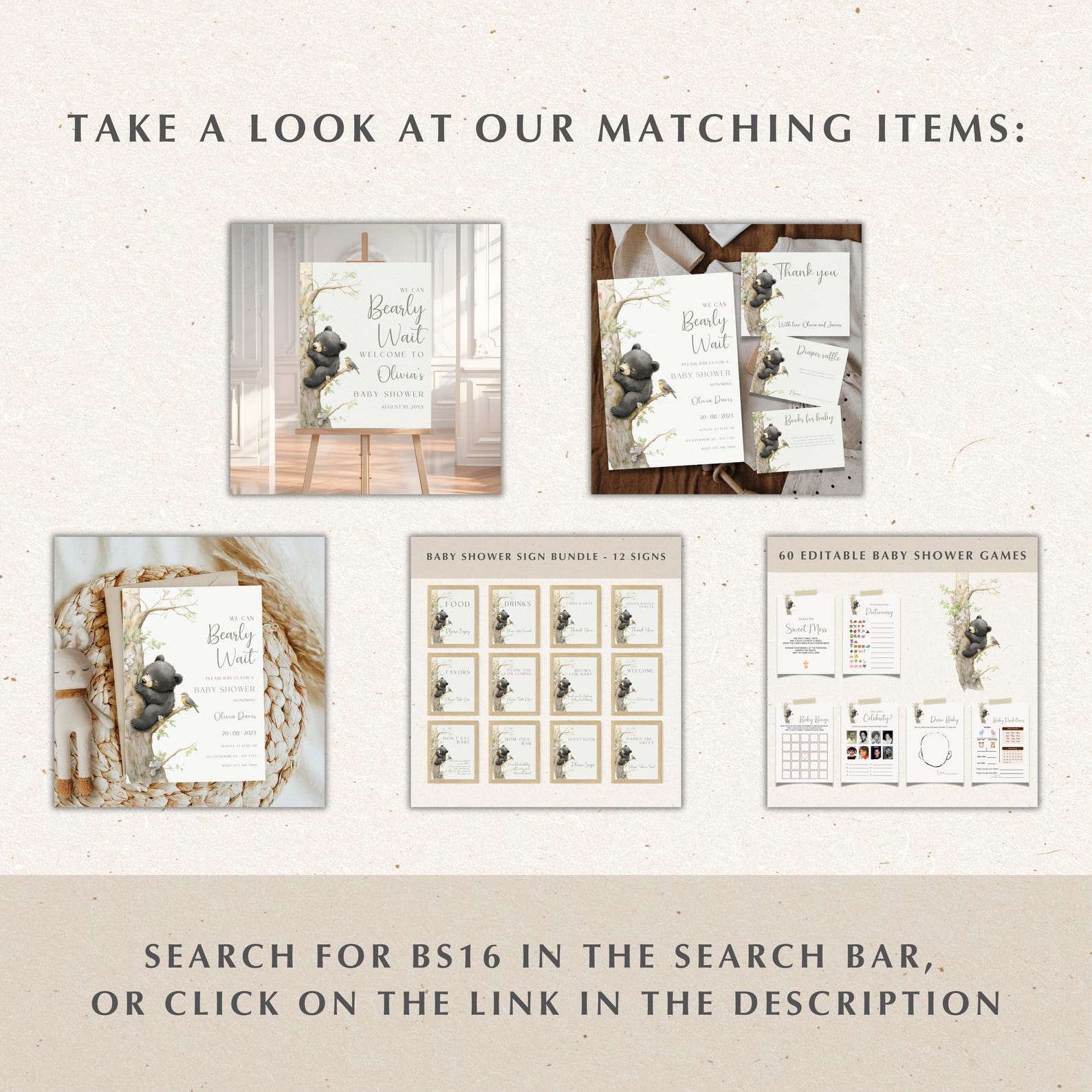 Woodland Bear Baby Shower Welcome Sign, Gender Neutral Woodland Animals ...