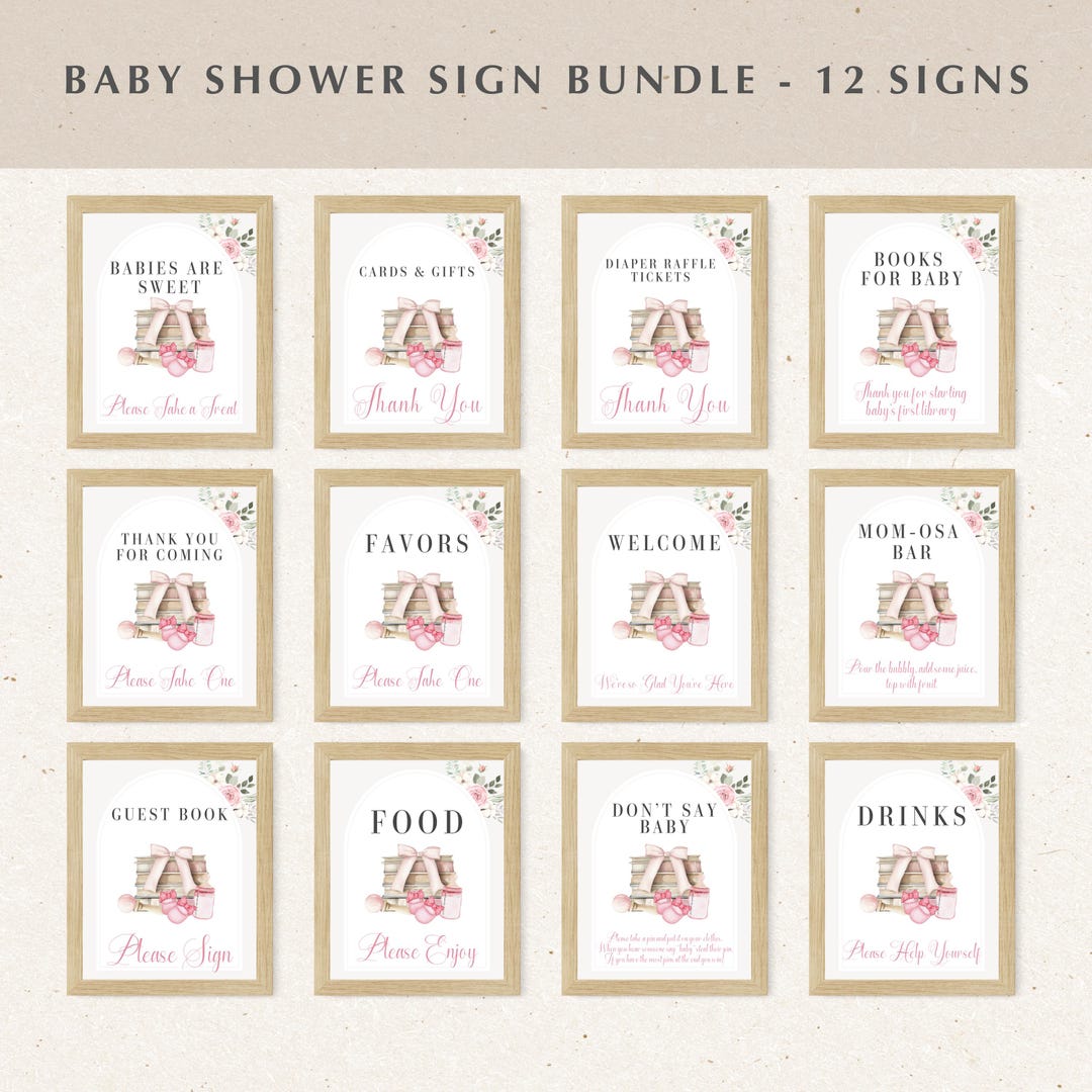 Storybook Baby Shower Table Sign Bundle, A New Chapter Begins Storybook ...