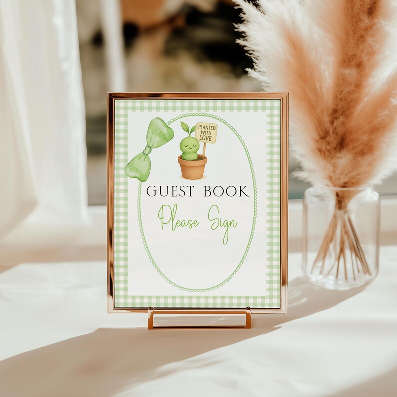 Little Sprout Baby Shower Table Sign, Fun Custom Decor for Your Baby ...