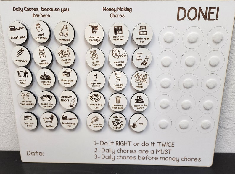 Chore Chart DIGITAL FILE Kids Children Tracking Interactive Daily ...