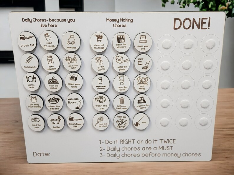 Chore Chart DIGITAL FILE Kids Children Tracking Interactive Daily ...