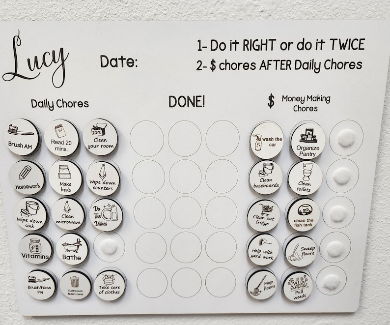 Chore Chart DIGITAL FILE Kids Children Tracking Interactive Daily ...