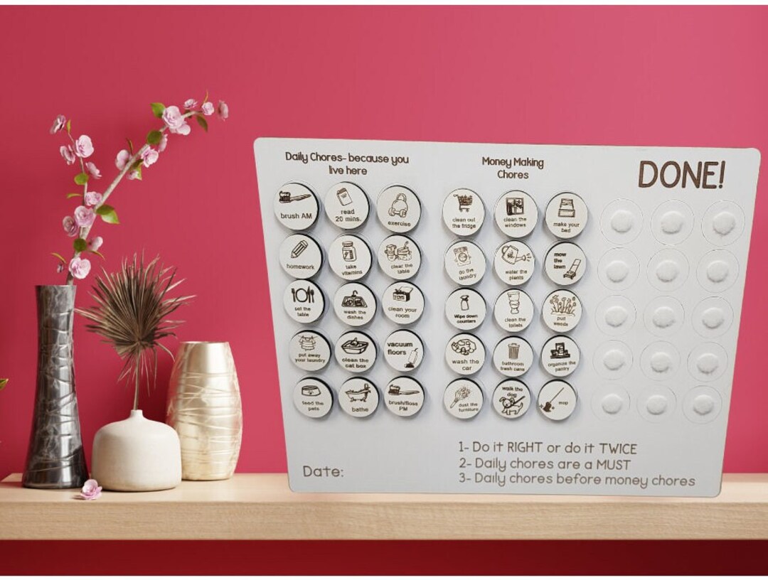 Chore Chart DIGITAL FILE Kids Children Tracking Interactive Daily ...