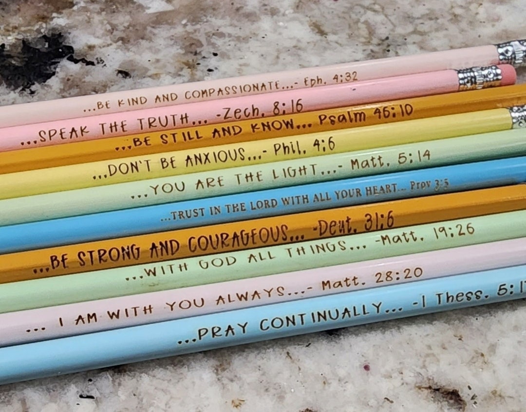 Back to School Pastel Pencils, Set of 10 Scripture - Etsy