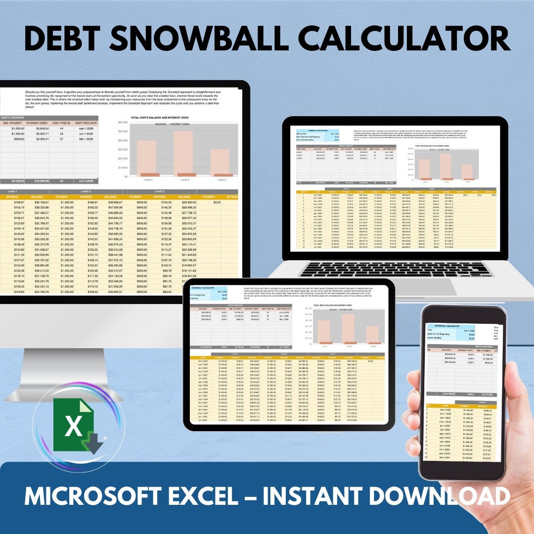 Debt Snowball Excel Spreadsheet,debt Trackerchristmas Gift Tracker ...
