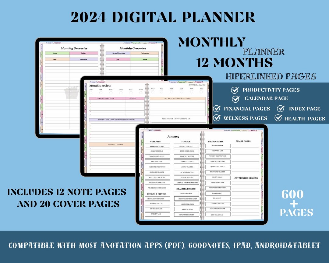Ultimate Digital Planner 2024, Good Notes Planner, iPad Planner ...