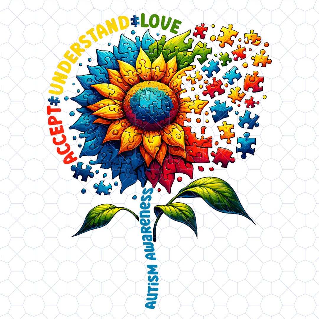 Autism Sunflower PNG, Autism Png, Autism Awareness Png, Autism ...