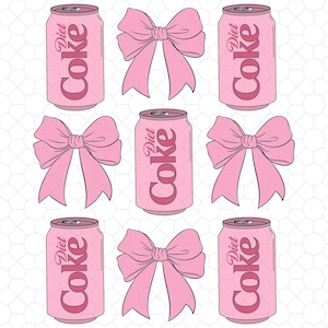 Diet Coke Pink Bow Coquette Png, Cute Pink Soda Drink Png, Aesthetic ...