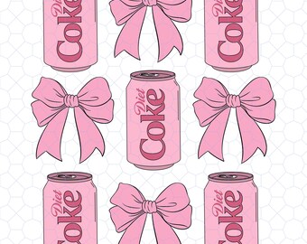 Diet Coke Pink Bow Coquette Png, Cute Pink Soda Drink Png, Aesthetic ...